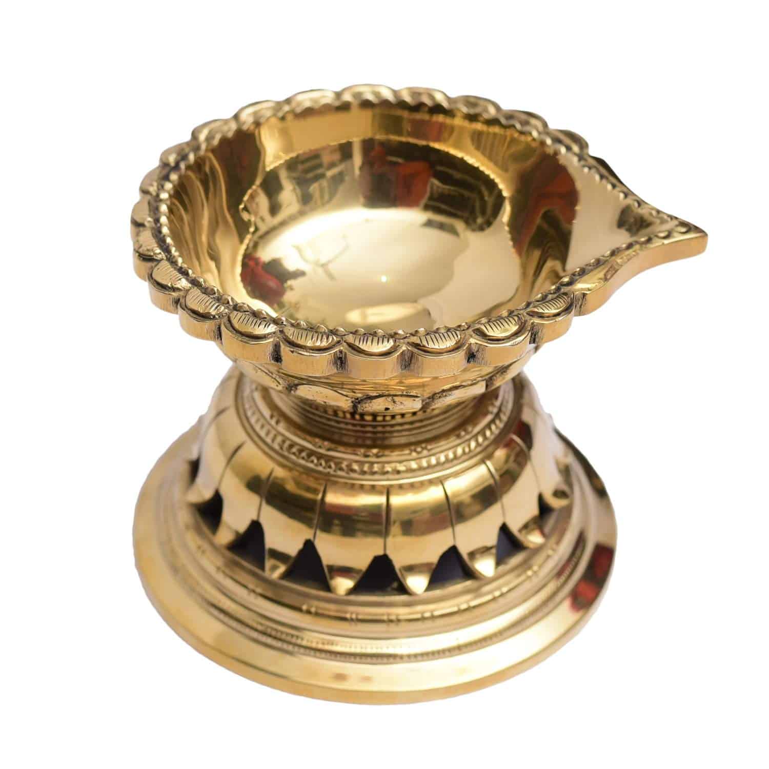 Brass Aarti Diya for Puja and Loban Oil Lamp - 3.2 inch Height | Sacred ...