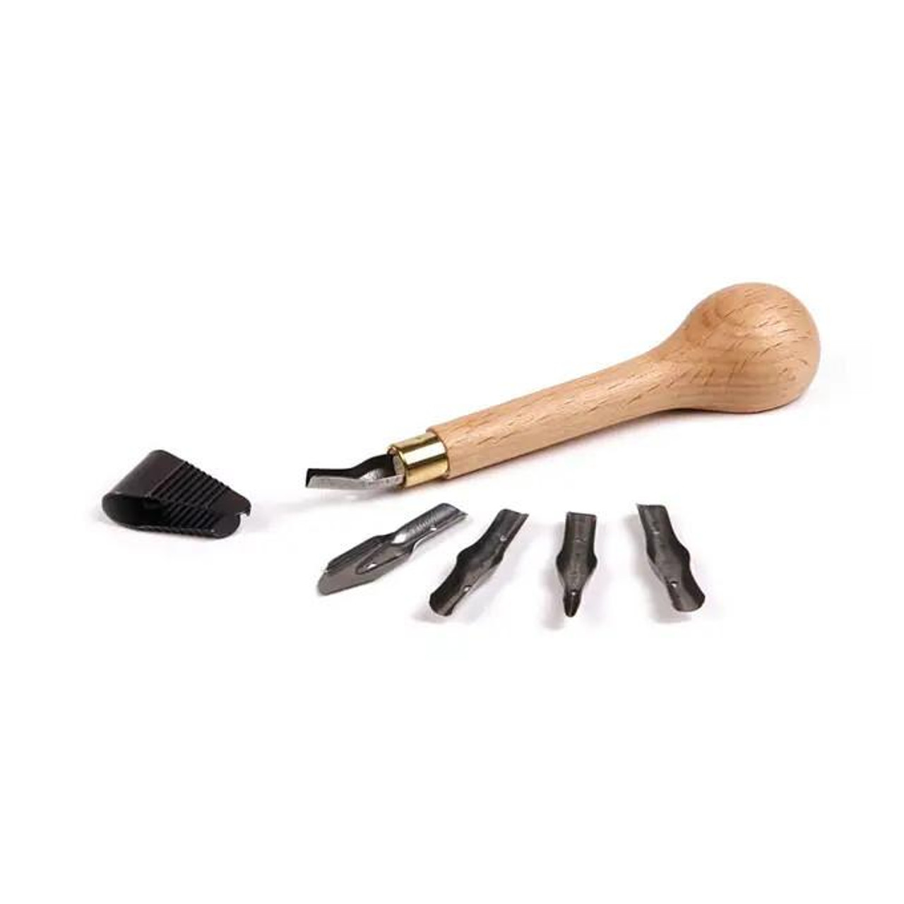 Brause Lino Cutting Set – Wooden Handle with Interchangeable Blades
